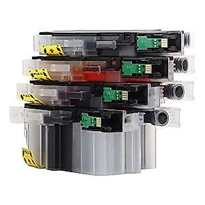 Hilitand 4Pcs Printing Ink Cartridge PP Material 4 Colors Printing Accessory with Ink Inkjet Cartridge for Office Photo Paper Document