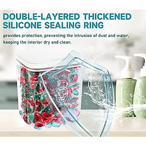 Large Capacity Container With Automatic Pop-Up Lid - Laundry Pods And Airtight Dishwasher Pod Holder, For Laundry Room Organization And Storage And Storage Of Dry Food, Packaged Food, Candy