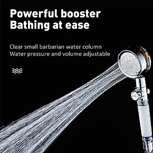ANTOWER High Pressure Handheld Showerhead with filters Vortex hydro jet Turbo Propeller 360 Degrees Rotating Easy Install(I-Blue)