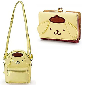 Backpack Fashion Cartoon Character Wallet Womens Leather Tri-Fold Wallet (Yellow)