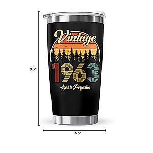 ZAGKOO 61th Birthday Gifts For Women, Men - 60th Birthday Decorations Women, Men - 1963 Birthday Gift Ideas For Men, Women - 61th Birthday Gift Ideas - Happy 61th Birthday, Turning 61 Cup