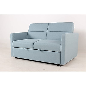 Kingway Furniture Bhrampton Microfiber Sleeper Sofa in Light Blue