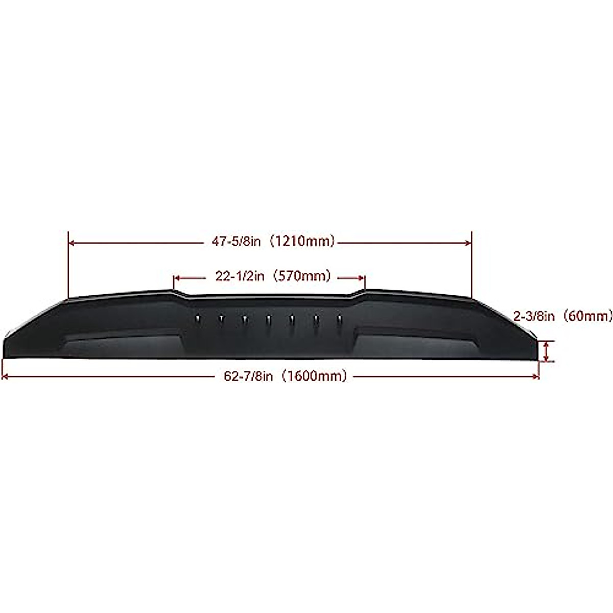 Tailgate Spoiler Cover CH06A16 Replacement for 2009-2021 Do-dge R-am 1500 2500 3500 Truck ; No Cutting or Drilling Required Black