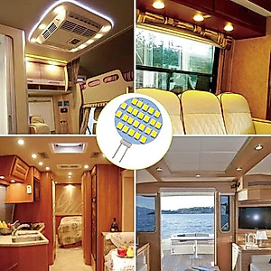 GRV G4 24-2835 SMD LED Bulb Lamp Super Bright Cool White RV Camper Under Cabinet Dome Light DC12V Dimmable Pack of 10