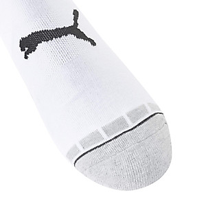 PUMA mens 6 Pack Crew running socks, White/Black, 13-15 US