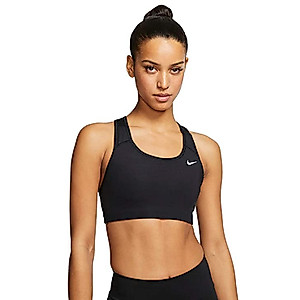 Nike Women's Medium Support Non Padded Sports Bra, Black/(White), Large