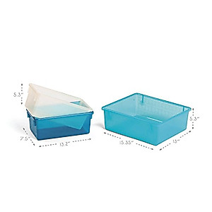 B. spaces by Battat – Totes Tidy Toy Organizer – Kids Furniture Set Storage Unit with 10 Stackable Bins – Ivory, Sea and Mint