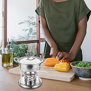 Hemoton Single Fire Stove Pan with Stove Divided Hot Pot Kitchen Hotpot with Stove Double Handle Hot Pot Kitchen Hot Pot Single Hot Pot Pan Chinese Style Hot Pot Kitchen Pot