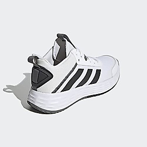 adidas Men's Own The Game 2.0 Basketball Shoe, White/Black/Grey, 9
