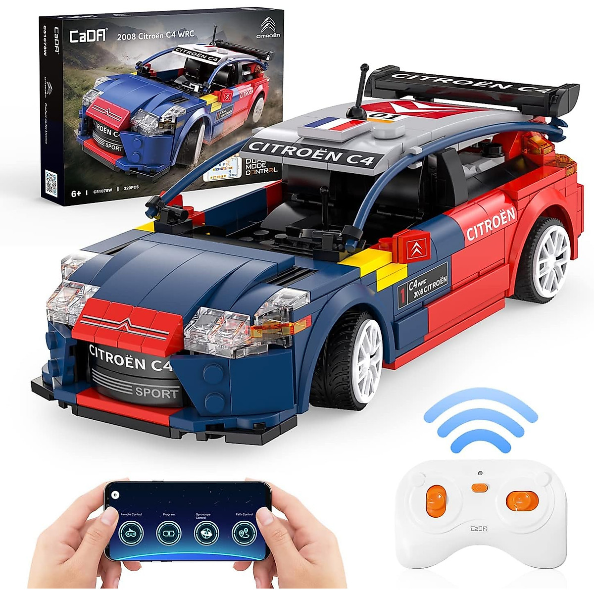 dOMOb Citroen C4 Rally WRC RC Car Building Kit – Bricks Toys for 6+ Age Kids & Adults – 1:20 Model Build Set – 2.4GHz Remote Control – 329 pcs Blocks – STEM for Boys & Girls