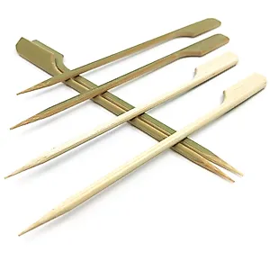 HOPELF 7 inch Bamboo Paddle Picks Skewers for Cocktail，Fruit Kabobs，BBQ，Kitchen，Grilling，Barbeque Snacks.Wood pick More Size Choices 3.5''/ 4.7''/ 7''/ 10'' (Pack of 100)