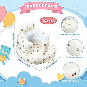 2 Pcs Baby Inflatable Seat for Sitting up 3 Months and up Air Pump Infant Back Support Sofa Summer Sit Me up Floor Seat Portable Sit Me up Chair for Toddlers Shower Gifts for Baby, Bear, Tulip