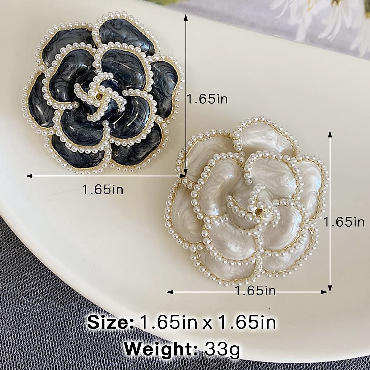 Goldaw 2 Pieces Flower Brooch Pin Petal Elegant Exquisite Art Brooch for Women Wedding Banquet Party Brooch Simple Pin