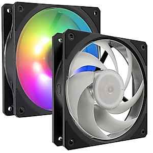 Cooler Master Mobius 140P ARGB High Performance Interconnecting Ring Blade Fan, PWM 2400rpm, Loop Dynamic Bearing, ARGB Customizable LEDs for PC Case, Liquid and Air Cooler (MFZ-M4DN-19NP2-R1),Black