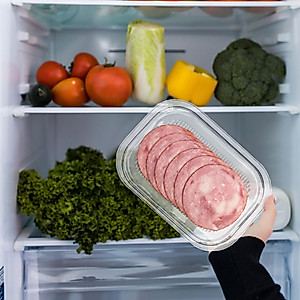 BuleVina Triple Layer Deli Meat Container Set for Fridge, 1.6L BPA-Free Cold Cut Storage with Lid 3 Tier Food Organizer Saver Refrigerator for Cheese, Ham, Sandwich, Lunch, Stackable, Airtight