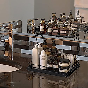 HAIQUANDJS Pull Out Cabinet Organizer 2 Tier Under Sink Cabinet Organizer Storage Shelf with Sliding Storage Basket for Kitchen Bathroom Laundry Room, Request at Least 11 inch Cabinet Opening