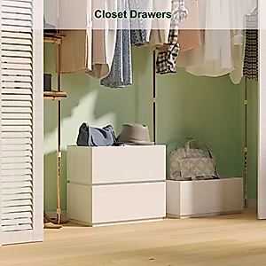 woodtalks Stackable 1 Drawer Dresser, Multi-Purpose Storage Closet Cube Dressers for Bedroom, Storage Cabinet for Entryway, Nightstand Sofa Beside Table Drawer Chest, 23.6 in, White Oak