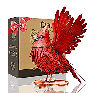 Nacome Cardinal Garden Decor Metal Yard Art Gifts - Garden Sculptures & Statues Large Red Bird Outdoor Decor,Gifts for Christmas/mom/Grandma/Wife/Sister/Aunt/Grandma,Birthday Gifts for Women,Mother