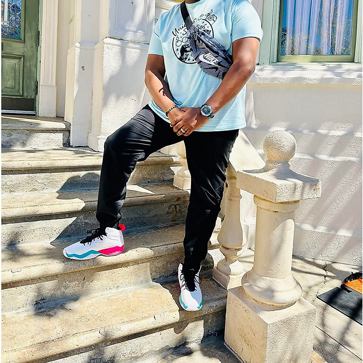 JMIERR Mens Casual Joggers Pants - Cotton Drawstring Chino Cargo Pants Hiking Outdoor Twill Track Jogging Yoga Sweatpants Jogger Work Pants with Pockets for Men, US 40(2XL), A Black