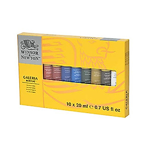 Winsor & Newton Galeria Acrylic Paint, 10 x 20ml (0.7--oz) Tube Paint Set