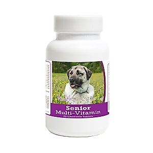 Healthy Breeds Senior Dog Food Supplement for Anatolian Shepherd - OVER 200 BREEDS - Veterinarian Formulated Daily Dietary Chewable Tablet - 60 Chews