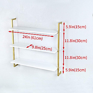 OLDRAINBOW Industrial Metal and Wood Wall Shelf,Floating Wood Shelves Wall Mounted,36in Iron Real Wood Book Shelves,Wall Shelves 3 Tier Bookshelf Shelving