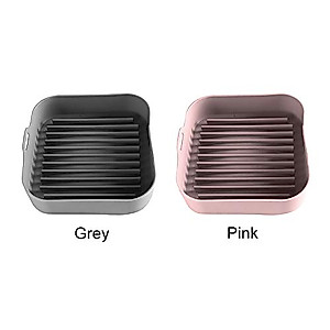 EMVANV Air Fryer Pot, Silicone Square Replacement Basket Grill Pan Baking Microwave Oven Square Tray Air Fryer Oven Accessories