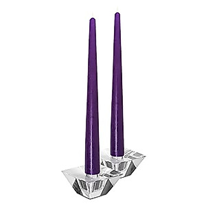 Hyoola Tall Taper Candles - 10 Inch Purple Unscented Dripless Taper Candles - 8 Hour Burn Time - 12 Pack