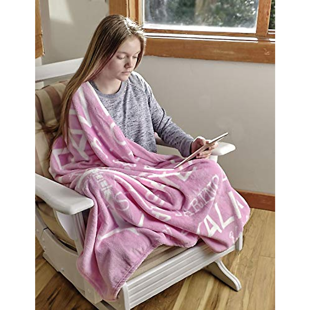 BlankieGram “Bravery” Throw Blanket – Gift Ideas and Gifts for Women and Men Make Great Comfort Gifts, Pink
