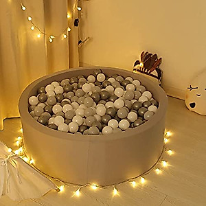 GOGOSO Ball Pit Balls - Plastic Play Pit Balls Crawl Ball with Color Grey, Light Grey, White for Baby Kids Playpen Pool, 2.2 Inch, 100 pcs