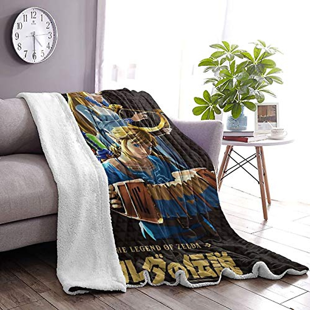 Fluffy Blanket Legend of Zel-Da Bed Blankets Super Soft Reversible Sherpa Fleece Blanket Throws 80"X60"