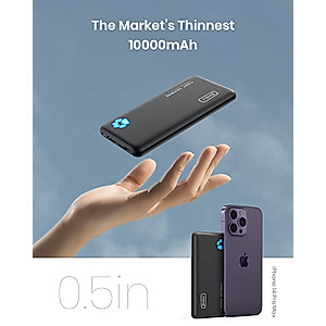 INIU Portable Charger, 20W PD3.0 Fast Charging Slimmest 10000mAh Power Bank, USB C in/Out QC4+ Battery Pack, Portable Phone Charger for iPhone 15 14 13 12 11 Pro Samsung S22 S21 Google AirPods iPad