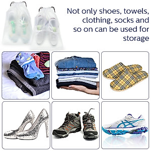 Shappy 50 Pcs Translucent Shoes Bags for Travel Storage Large Clear Drawstring Bags Plastic Portable Shoe Organizer Pouch (Classic,11.8 x 15.7 Inches)
