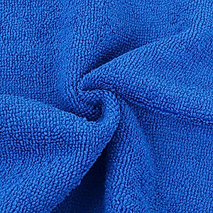 SINLAND Absorbent Microfiber Dish Cloths for Washing Dishes Best Kitchen Cloths Cleaning Cloths with Poly Scour Side 12Inchx12Inch 5 Pack Dark Blue