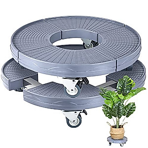 2 Packs Plant Caddy with Wheels 15 -19 Adjustable Heavy Duty Rolling Plant Stand with Casters Outdoor Indoor Planter Dolly 440 Lbs Capacity for Large Plant Pot, Trash Can Dolly, Garden Pot (Gray)
