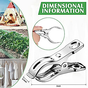 Mimorou Pcs 2 Inch Garden Clips Stainless Steel Greenhouse Clamps Silver Shade Cloth Clips Heavy Duty Greenhouse Clips Grip Shade Cloth Plant Protection Bag on Garden Hoops or Greenhouse Frame