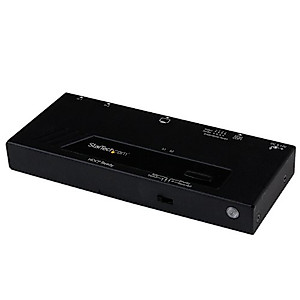 StarTech.com 2 Port HDMI Switch w/ Automatic and Priority Switching - 2 In 1 Out HDMI Selector with Automatic Priority Switching – 1080p, TAA (VS221HDQ)