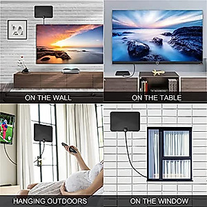 4K Amplified HD Digital TV Antenna Long 1000 Miles Range RUPA TV Antenna Indoor Support 4K 1080p Fire tv Stick and All Older TV's Indoor Smart Switch Amplifier Signal Booster with Coax HDTV Cable 16ft