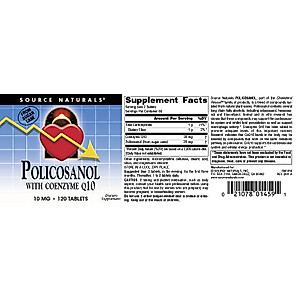Source Naturals Policosanol with Coenzyme Q10, 10 Mg -120 Tablets