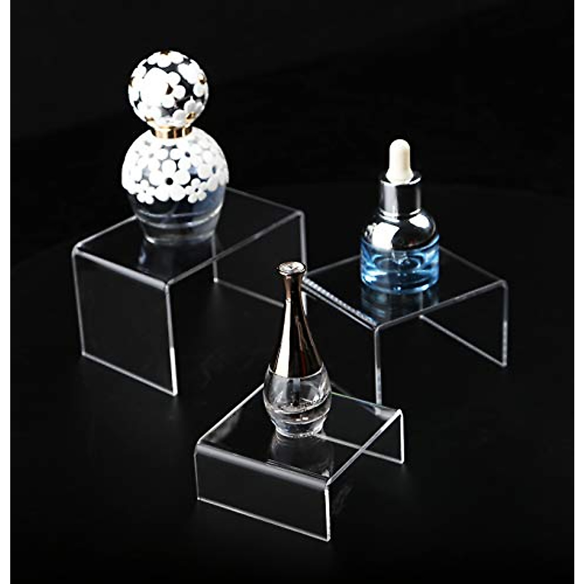 Jusalpha 6 -Piece Strong Clear Acrylic Rectangular Riser For Retail, Shelf Showcase Fixtures for Jewelry, Display Stand for Amiibo Funko POP Figures, Cupcakes, Food Display (2)