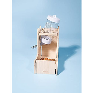 QWINEE Hamster Waterer Food Feeder Hanging Water Bottle Stand Without Water Bottle Auto Dispenser Base for Hamster Rat Gerbil Mouse Guinea Pig Beige One Size