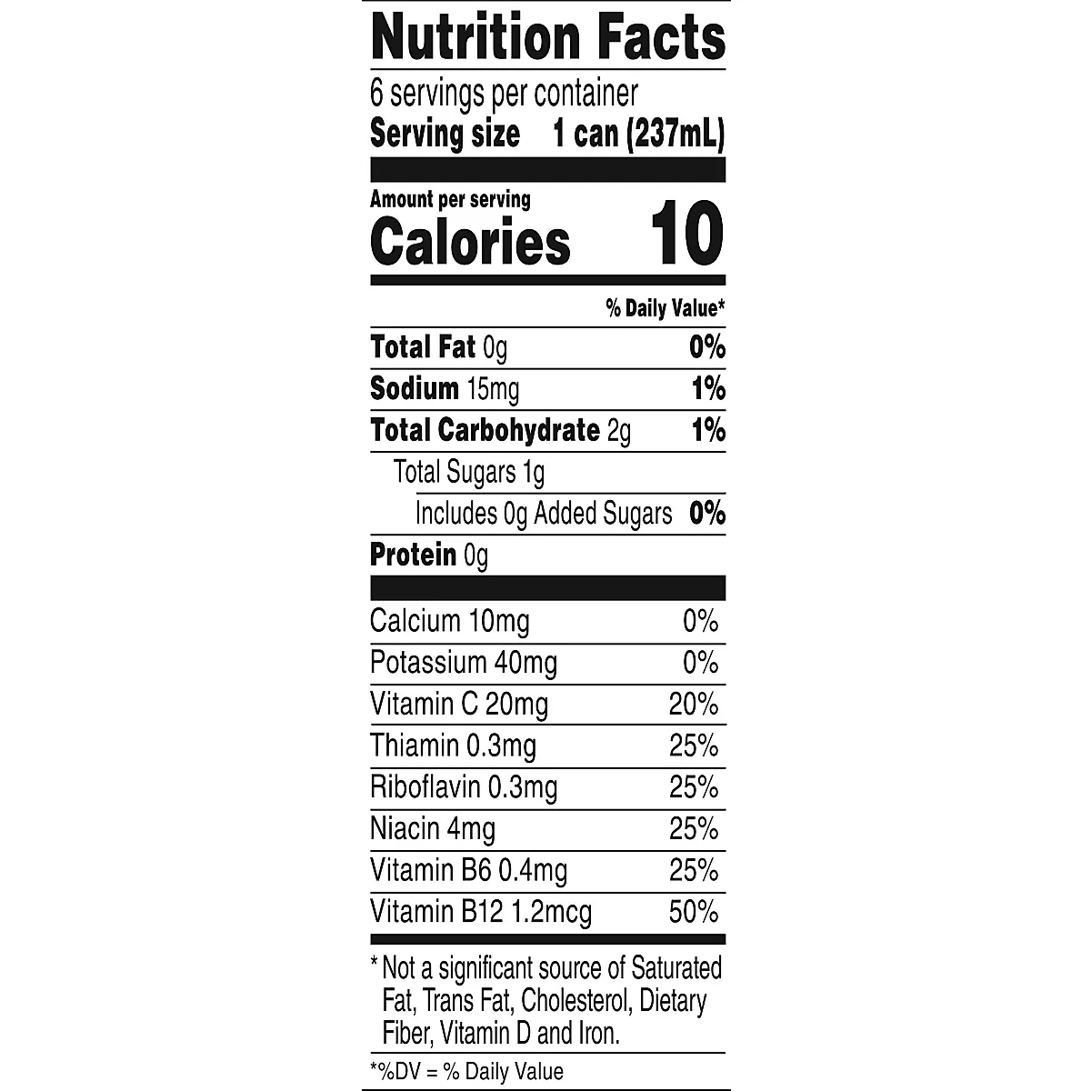 V8 +Energy, Healthy Energy Drink, Natural Energy from Tea, Diet Cranberry Raspberry, 8 Fl Oz (Pack of 6)