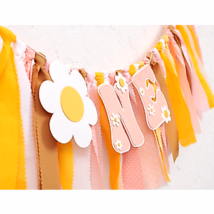 Groovy One First Birthday High Chair Banner - One Groovy Birthday Decorations,groovy Baby Shower,hippie First Birthday Highchair Banner,daisy 1st Birthday Garland,cake Smash Backdrop Banner