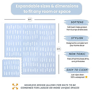 Little Landings Baby Play Mats for Floor - Shoreline (6x6ft) - Premium EVA Foam Play Mat for Babies & Toddlers - Perfect for Tummy Time, Crawling, Playroom - Stylish & Comfortable Kids Play Mat