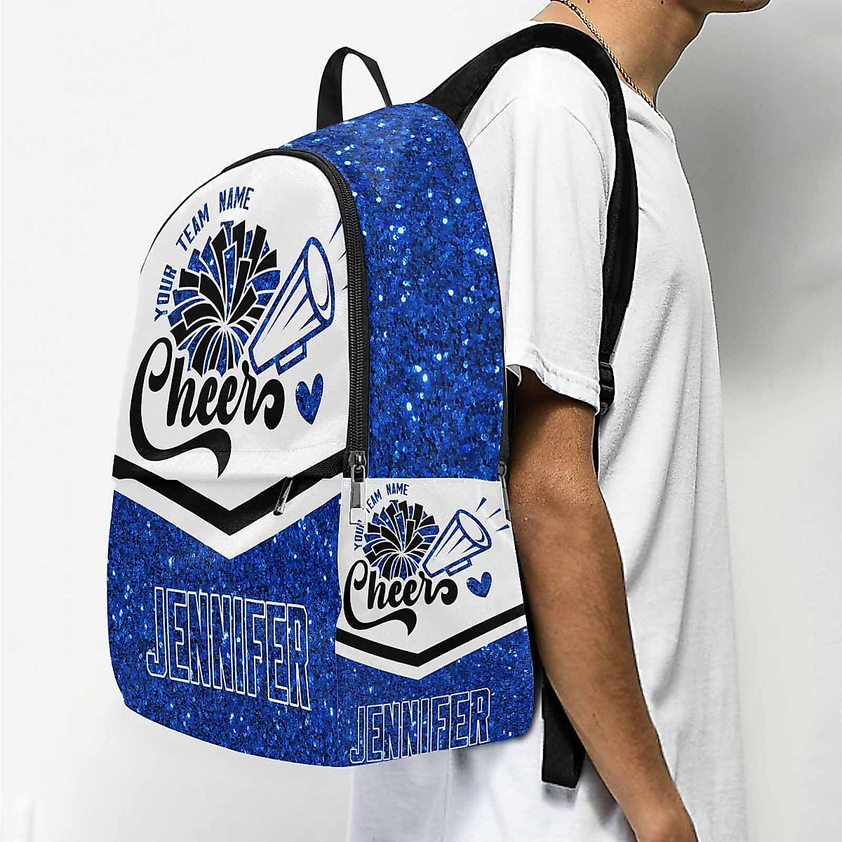 MyPupSocks Custom Cheerleader Bookbag Men Women Back Packs School Girls Personalized Backpack Girl Boy Cheerleader Backpack Book Bags Teenage Girls