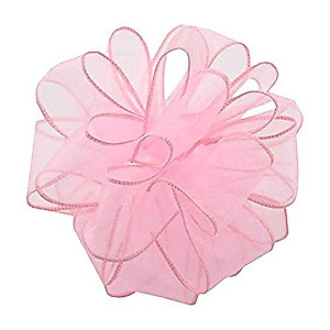 Berwick Offray DWI Sheer Spring Wired Edge Ribbon-2-1/2 Wide X 50 Yards-Pink Ribbon