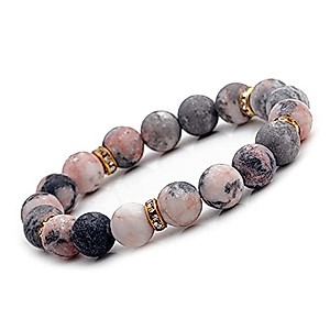 liagza Healing Bracelet For Women Anxiety Crystal Bracelet Chakra Beaded Bracelets Rose Quartz Crystals And Healing Stones Bracelet Calming Stretch Bracelet Stress Relief Gifts For Women (Pink)