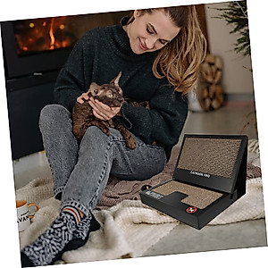 CORHAD 1 Set Cat Scratching Post Cat Floor Scratching Pad Pet Scratching Pad Corrugate Cat Board Cat Scratching Rug Cat Sleeping Mat Wear-Resistant Scratch Black Corrugated Paper