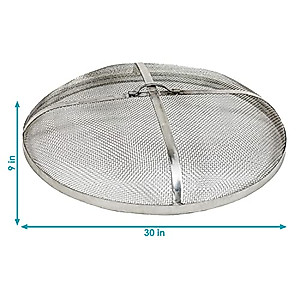 Sunnydaze Rust-Resistant Stainless Steel Fire Pit Spark Screen Cover - 30-Inch Diameter