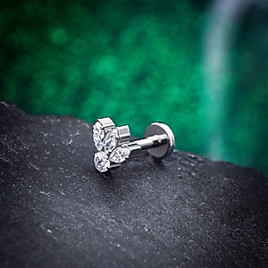 COCHARM G23 Solid Titanium Helix Cartilage Tragus Earring Stud 16g 6mm Flat Back Cartilage Helix Tragus Piercings 16g Internally Threaded Flat Tragus Cartilage Jewelry